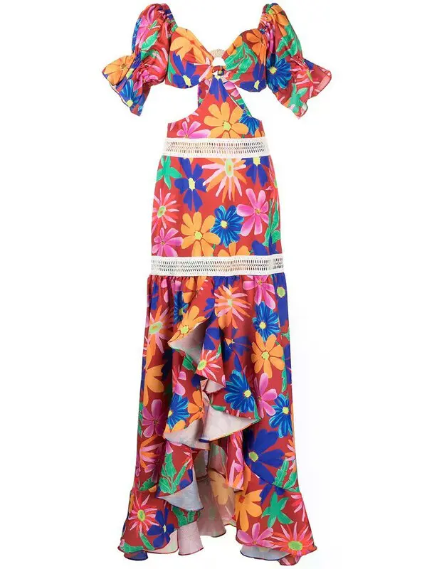 PatBO Aster Off-shoulder Maxi Dress - Multicolour