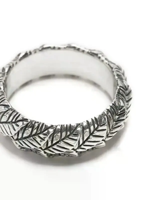 Emanuele Bicocchi Engraved-leaves Embellished Ring