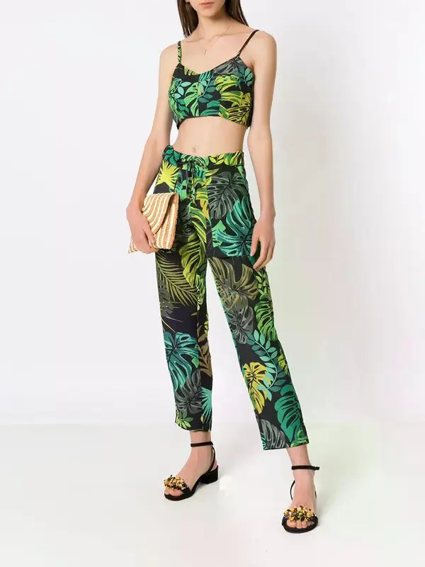 AMIR SLAMA Tropical Print Cropped Top