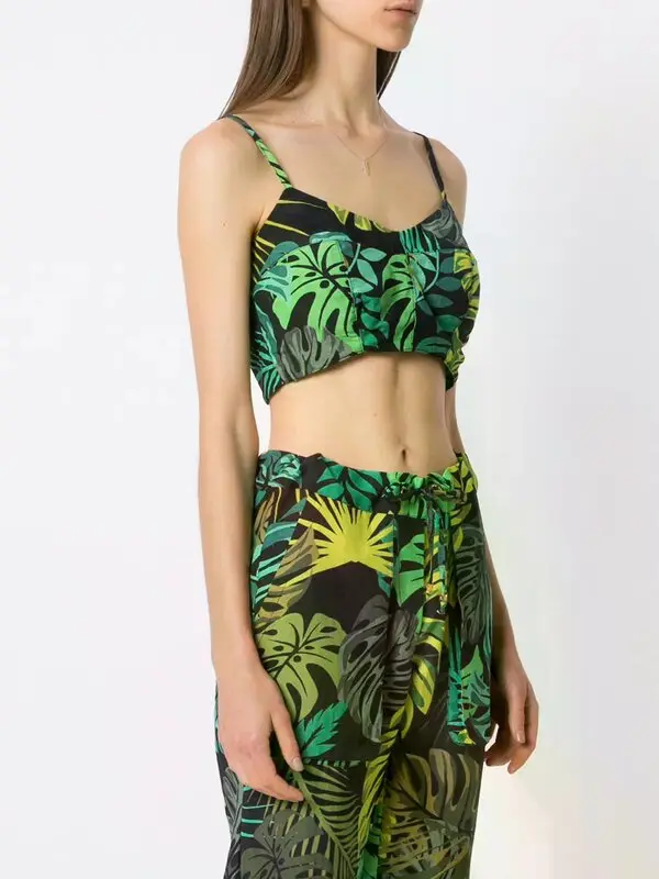 AMIR SLAMA Tropical Print Cropped Top