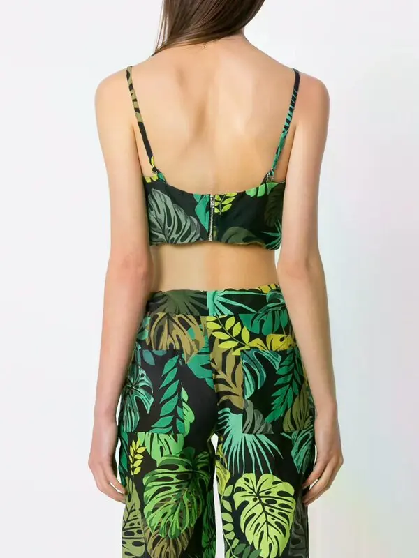 AMIR SLAMA Tropical Print Cropped Top