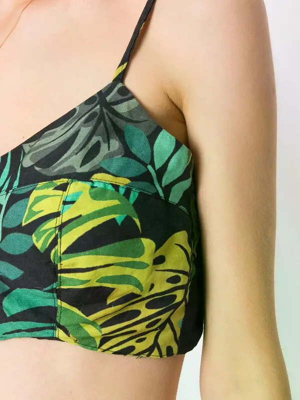 AMIR SLAMA Tropical Print Cropped Top