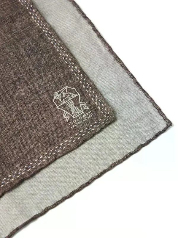 Brunello Cucinelli Silk Pocket Square - Brown