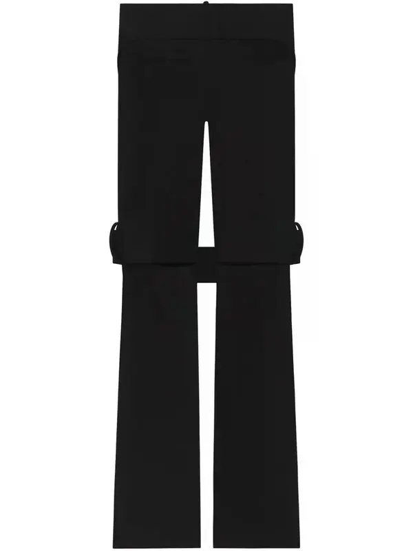 COURREGES Bootcut Trousers With Belted Waist And Cut-out Detailing - Black
