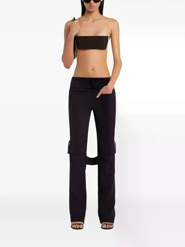 COURREGES Bootcut Trousers With Belted Waist And Cut-out Detailing