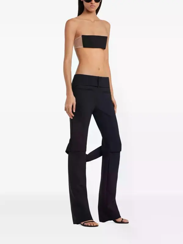 COURREGES Bootcut Trousers With Belted Waist And Cut-out Detailing