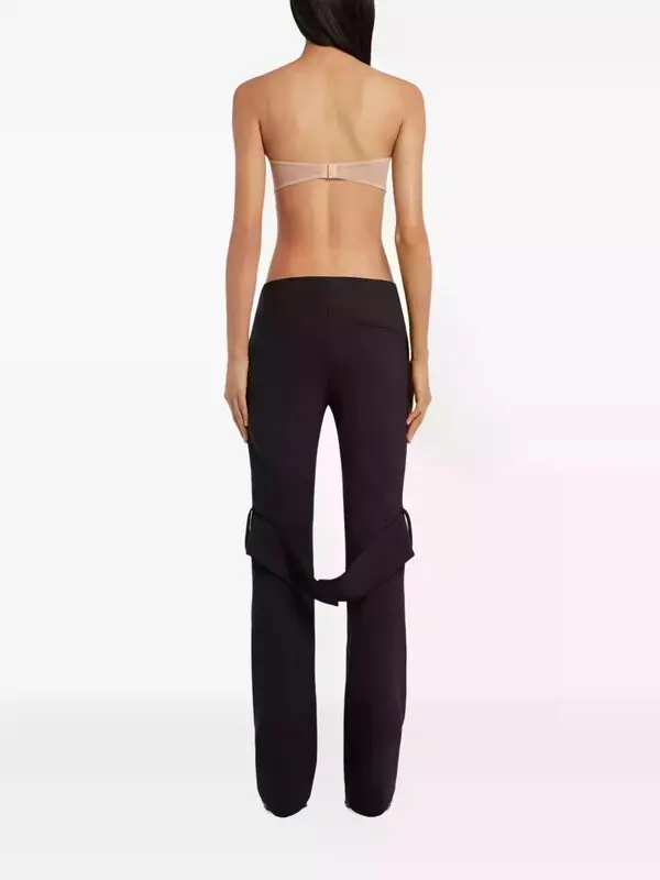 COURREGES Bootcut Trousers With Belted Waist And Cut-out Detailing