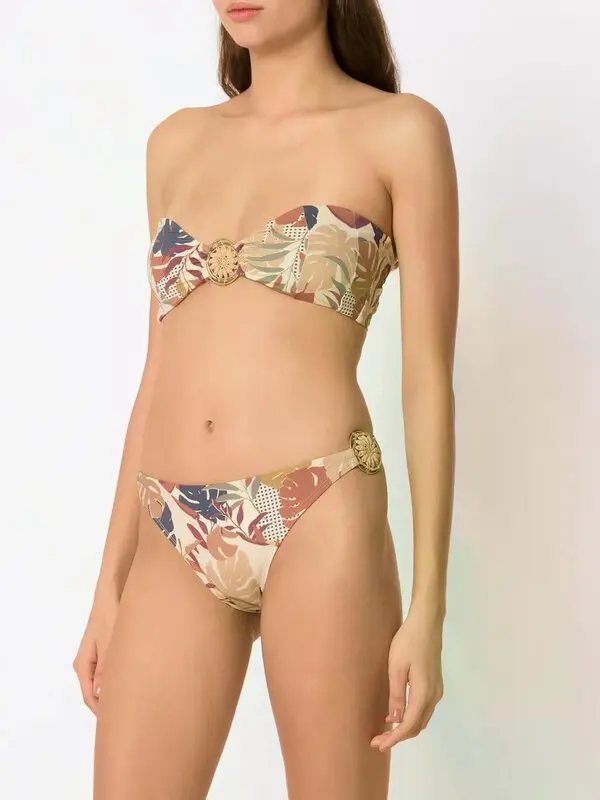AMIR SLAMA Palm Leaf Print Bikini