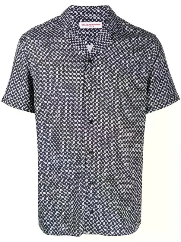 Orlebar Brown All-over Graphic-print Shirt - Blue