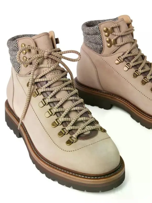 Brunello Cucinelli Leather Hiking Boots