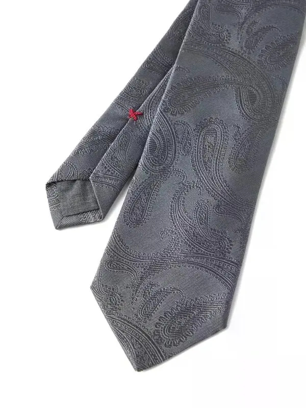 Brunello Cucinelli Paisley Jacquard Neck Tie - Grey