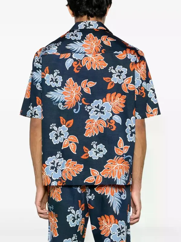 Maison Kitsuné Floral-print Ripstop Shirt