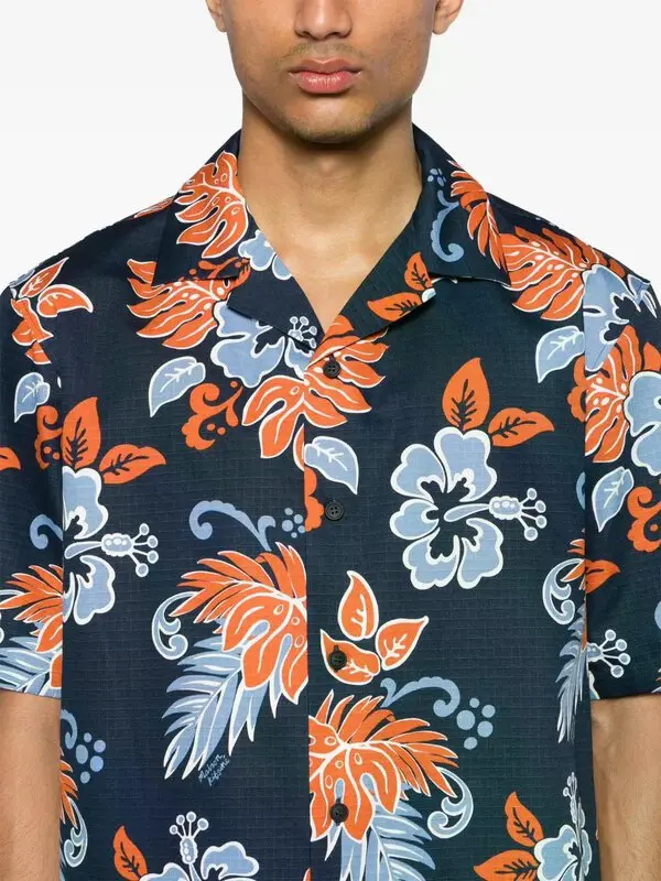 Maison Kitsuné Floral-print Ripstop Shirt