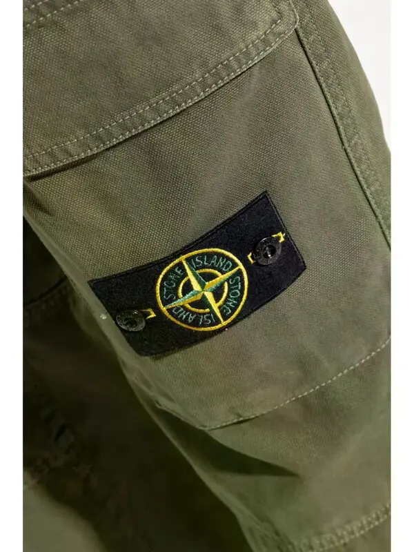 Stone Island Cotton Cargo Trousers - Green