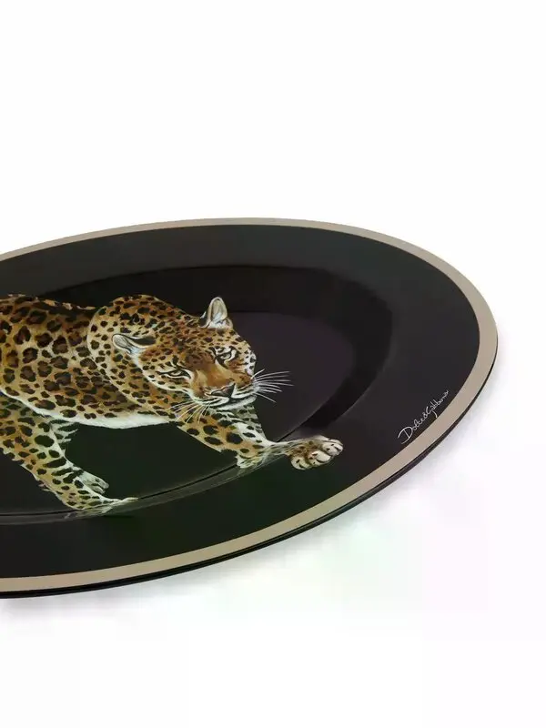 Dolce & Gabbana Leopard-print Wooden Tray