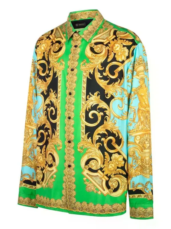 Versace Barocco-print Shirt - Green