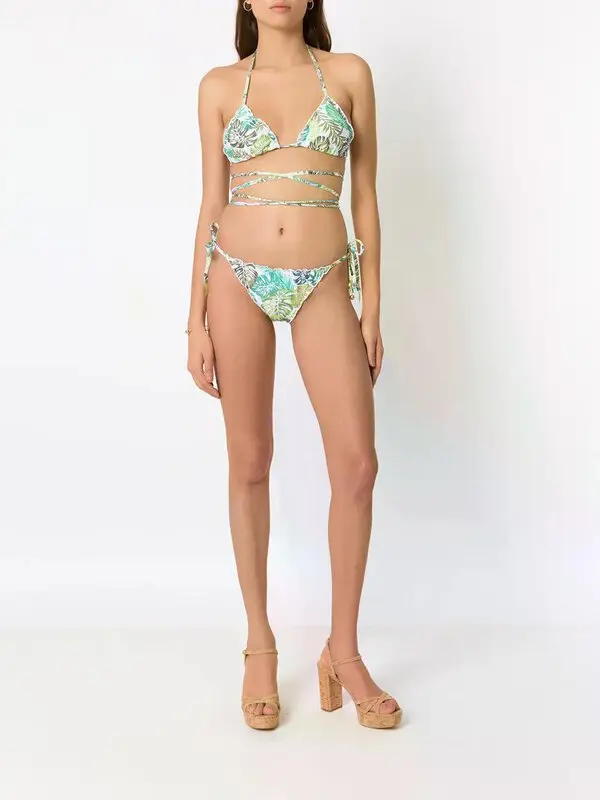 AMIR SLAMA Palm Leaf Print Bikini