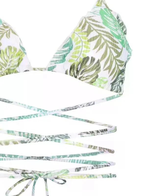 AMIR SLAMA Palm Leaf Print Bikini