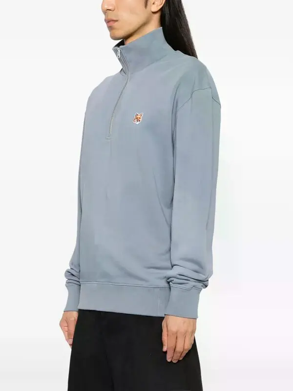 Maison Kitsuné Fox Head-patch Half-zip Sweatshirt