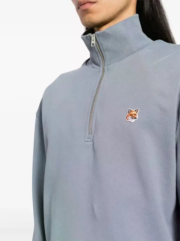 Maison Kitsuné Fox Head-patch Half-zip Sweatshirt