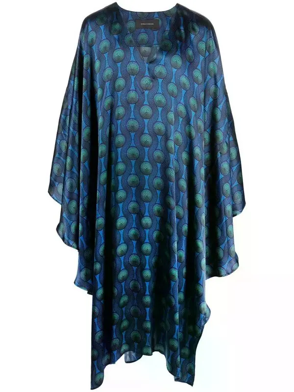 Ozwald Boateng Geometric-print Silk Cape Shirt