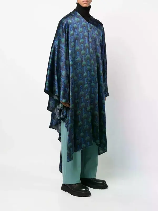 Ozwald Boateng Geometric-print Silk Cape Shirt