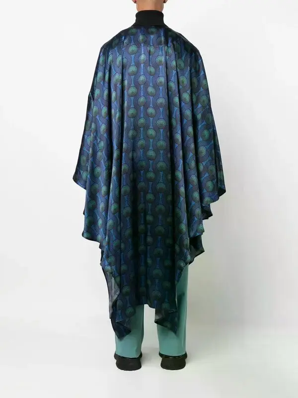Ozwald Boateng Geometric-print Silk Cape Shirt