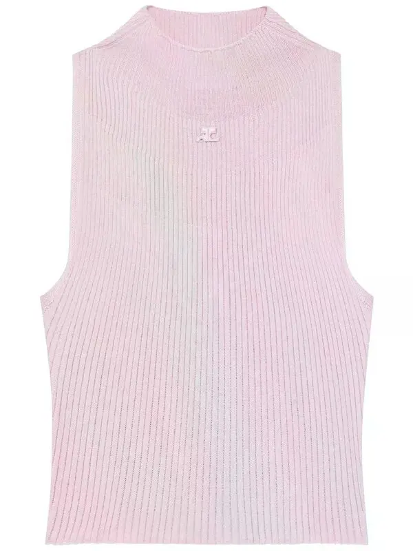 COURREGES Mock-neck Tank Top - Pink