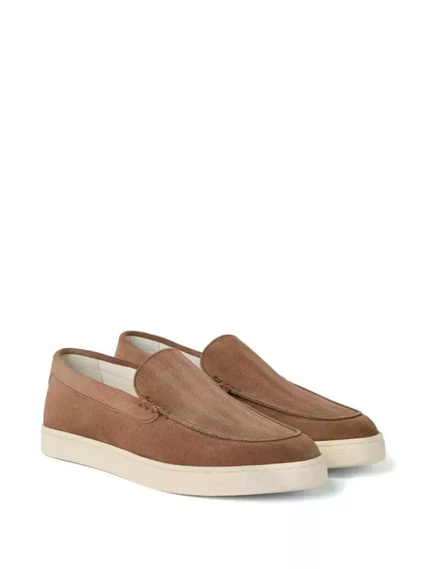 Brunello Cucinelli Chevron-effect Suede Loafers