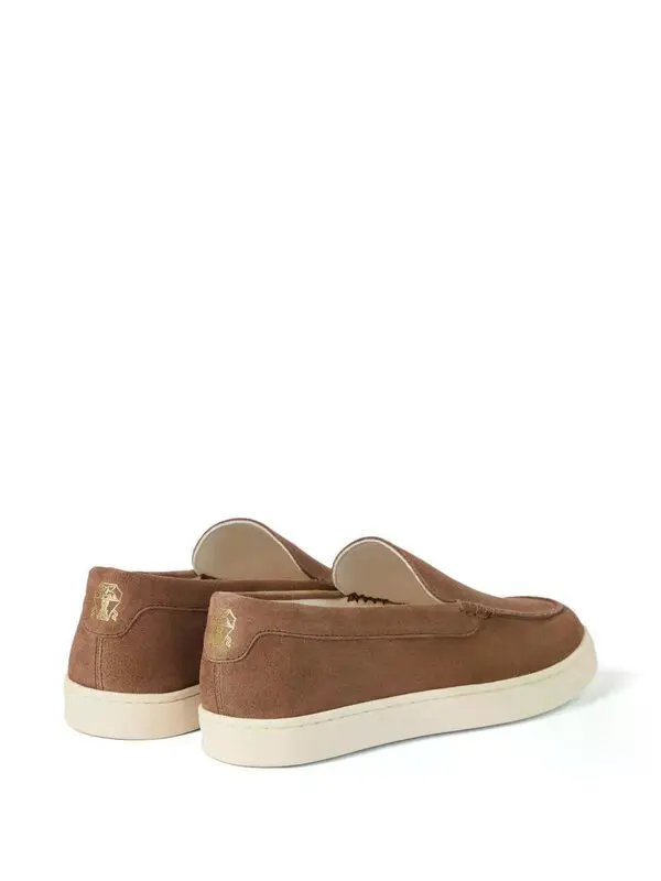 Brunello Cucinelli Chevron-effect Suede Loafers