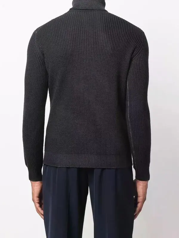 DELL'OGLIO Roll-neck Merino-wool Sweater - Black