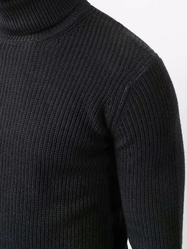 DELL'OGLIO Roll-neck Merino-wool Sweater - Black