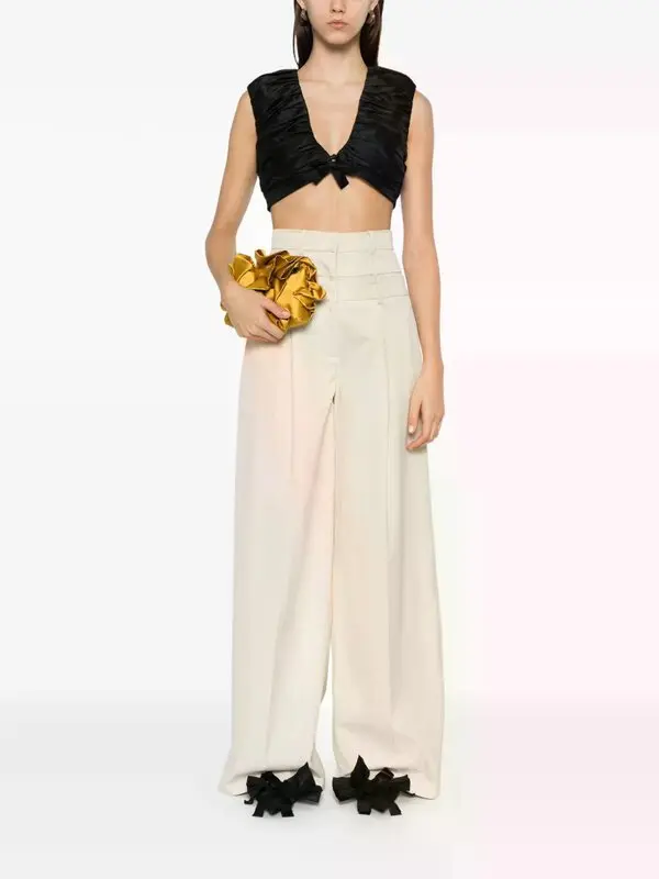 Viktor & Rolf Pleated Cropped Top - Black