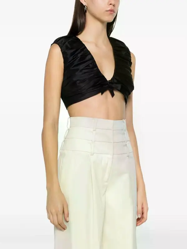 Viktor & Rolf Pleated Cropped Top - Black