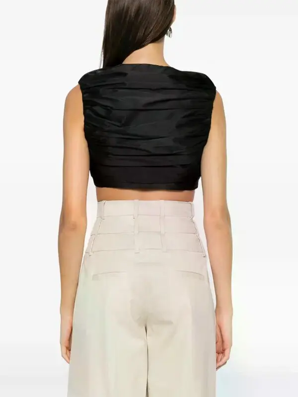 Viktor & Rolf Pleated Cropped Top - Black