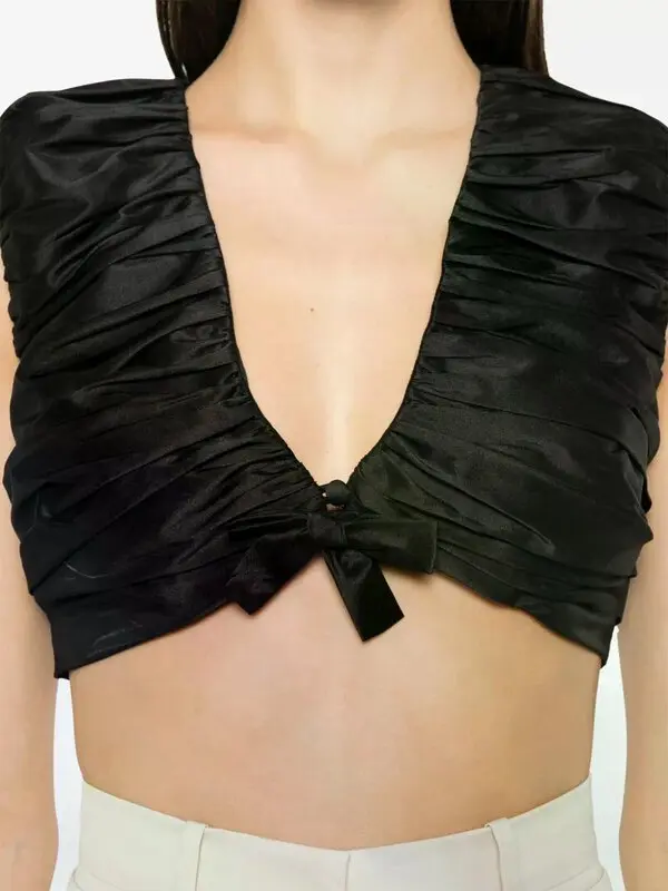 Viktor & Rolf Pleated Cropped Top - Black