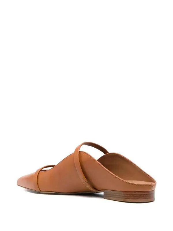MALONE SOULIERS Maureen Double-strap Leather Flats - Brown