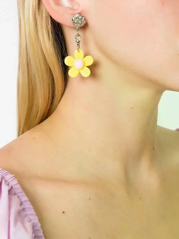 AMIR SLAMA Floral-appliqué Drop Earrings