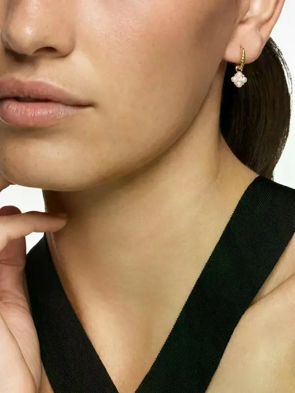 David Yurman 18kt Yellow Diamond And Pearl Drop Earrings