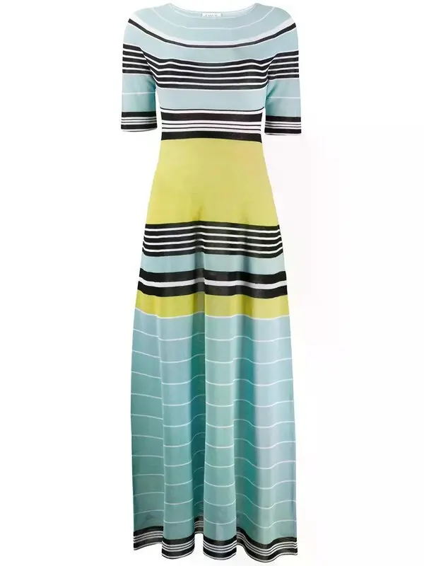 LANVIN Striped Long Knitted Dress