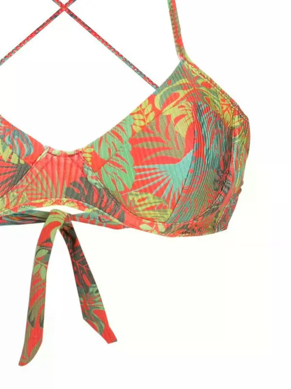 AMIR SLAMA Palm Leaf Print Bikini
