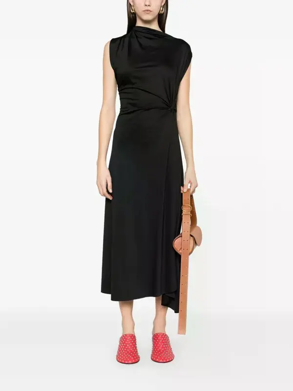 Victoria Beckham Asymmetric Draped Midi Dress