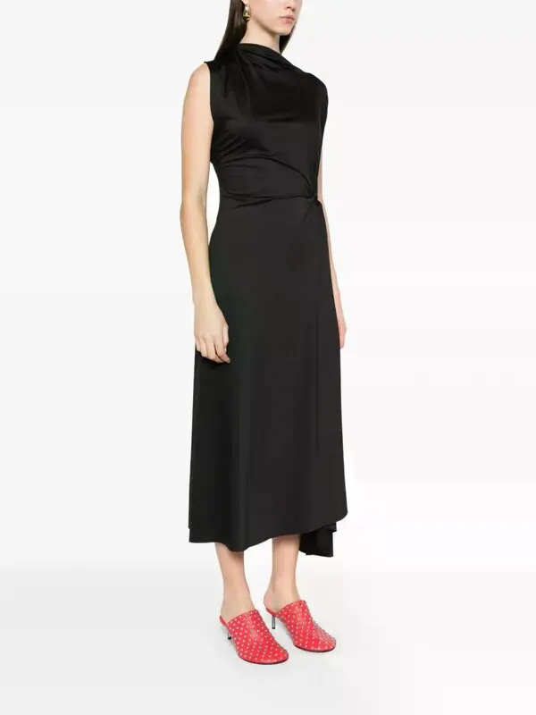 Victoria Beckham Asymmetric Draped Midi Dress