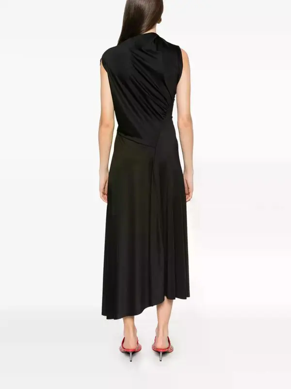 Victoria Beckham Asymmetric Draped Midi Dress