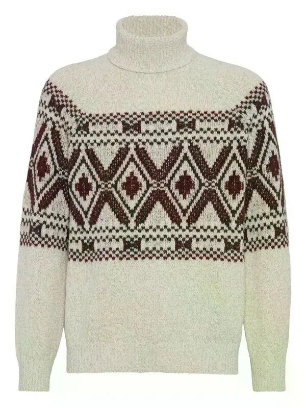Brunello Cucinelli Jacquard Turtleneck Sweater