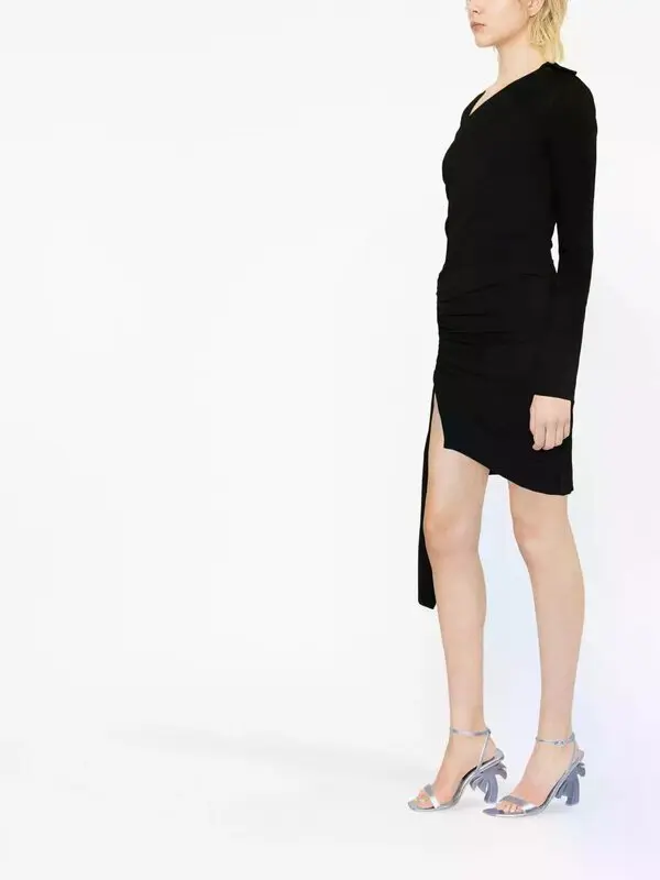 Off-White Asymmetric Ruched Minidress