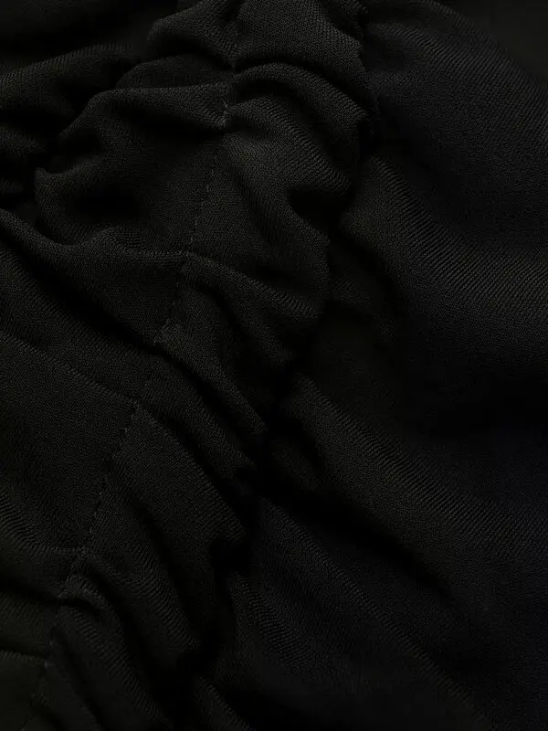 Off-White Asymmetric Ruched Minidress