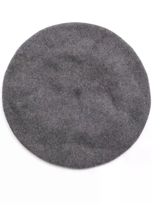 MAISON MARGIELA Four-stitch Logo Virgin Wool Beret - Grey