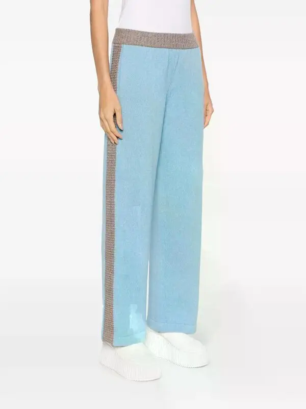 BARRIE Cashmere Stripe Detail Trousers