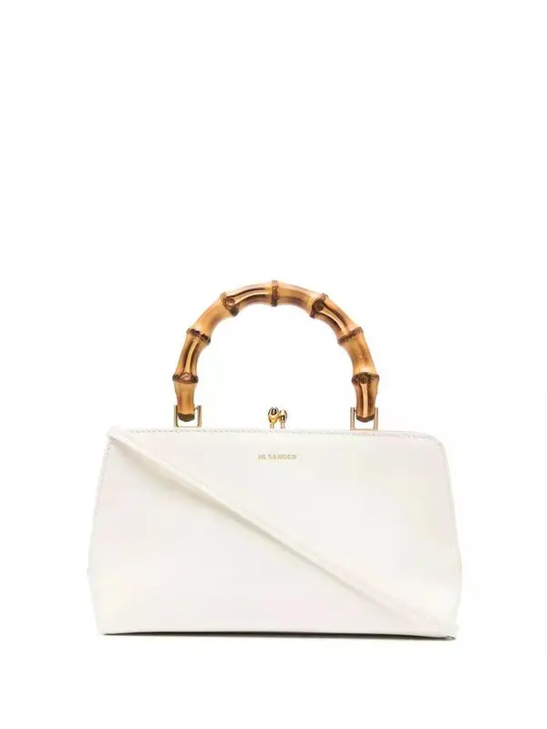 JIL SANDER Goji Bamboo-handle Leather Tote - Neutrals